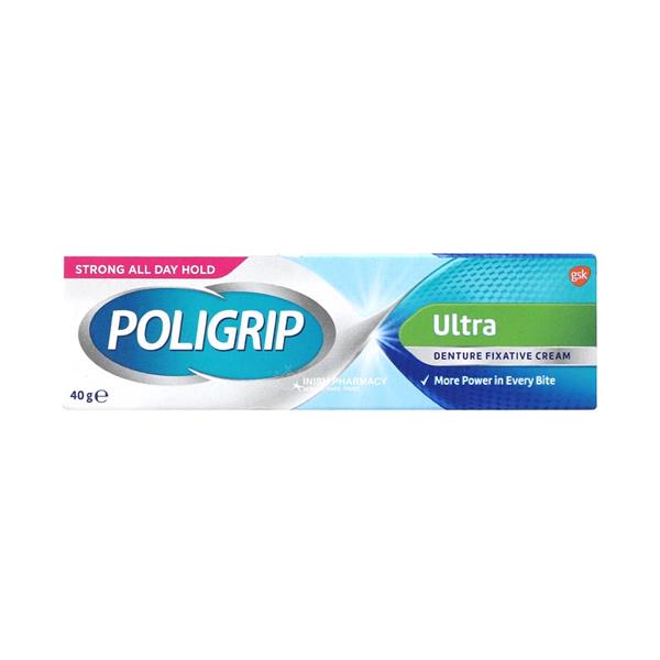 Buy POLIGRIP ULTRA DENTURE FIXATIVE CREAM FRESH MINT 40G | Chemco Pharmacy